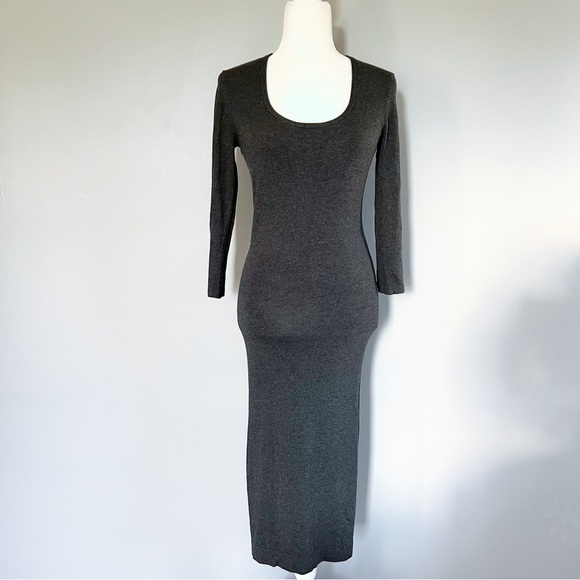 French Connection | Dresses | French Connection Grey Midi Sweater Dress ...